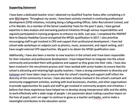 Assistant Headteacher Deputy Head Cover Letter And Supporting