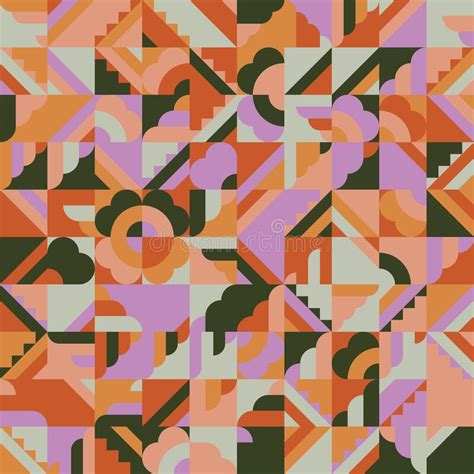 Abstract Vector Graphics Made With Generative Art Approach Using Geometric Shapes Stock Vector