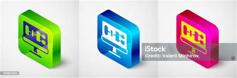 Isometric Algorithm Icon Isolated On Grey Background Algorithm Symbol Design From Artificial