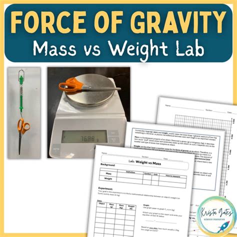 Mass Vs Weight Force Of Gravity Lab For Physics And Ap By Krista Gates