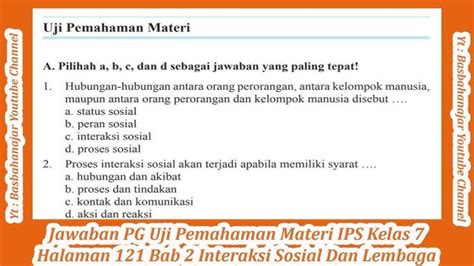 Soal Kunci Jawaban IPS Pilihan Ganda Untuk Kelas Halaman Dari Rangkuman Bab II