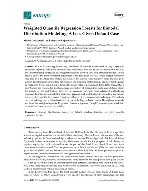 Pdf Weighted Quantile Regression Forests For Bimodal Distribution