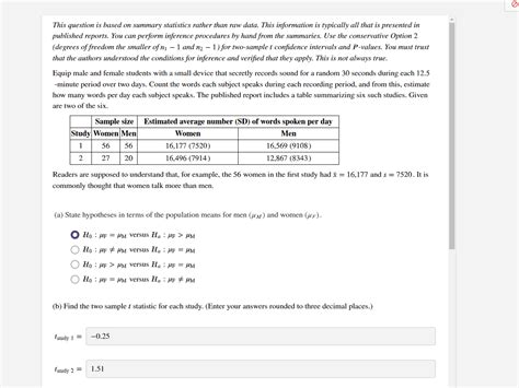Solved This Question Is Based On Summary Statistics Rather Chegg Com