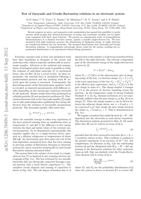 Pdf Test Of The Jarzynski And Crooks Fluctuation Relations In An