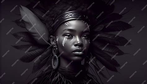 Premium Ai Image Female Face That Stands Out Among The Black Goose