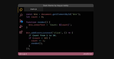 Dark Vscode Theme By Bayya Reddy Vs Code Themes