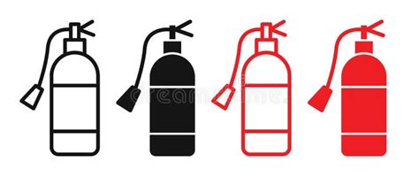 Fire Extinguisher Thin Line Icon Set Stock Vector Illustration Of Equipment Prevention 329203297