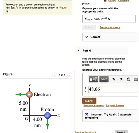 Solved Review Constants An Electron And A Proton Are Each Moving At