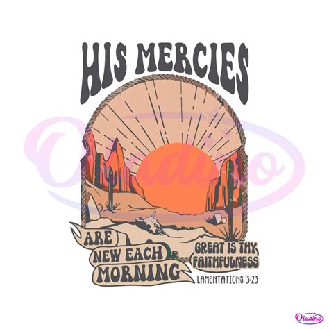 Retro His Mercies Svg Jesus Faith Based Svg Cutting Digital File