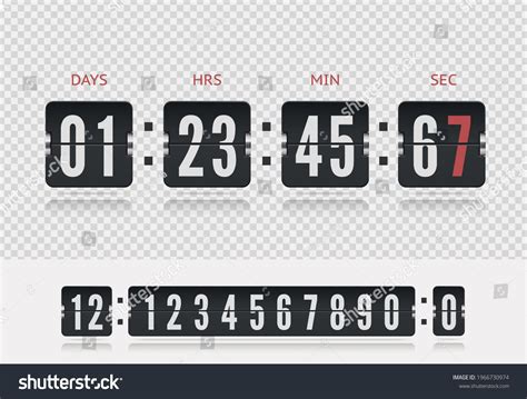 Analog Airport Board Countdown Timer Hour Vector De Stock Libre De Regalías 1966730974