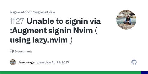 Unable To Signin Via Augment Signin Nvim Using Lazynvim · Issue