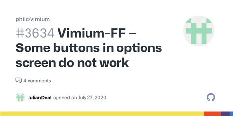 vimium ff some buttons in options screen do not work · issue 3634