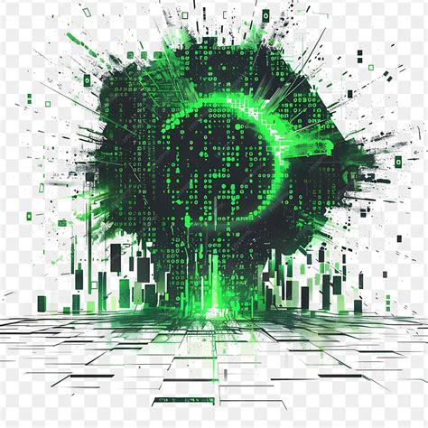 Premium Psd Hacker Intrusion Glitch With Binary Code Abstract Shapes