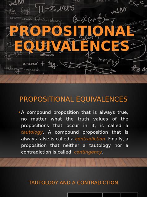 Propositional Equivalences Pdf First Order Logic Formalism Deductive