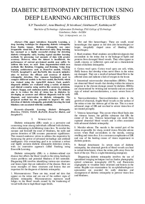 Pdf Diabetic Retinopathy Detection Using Deep Learning Architectures