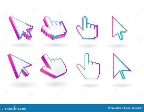 Colored Cursor Mouse Pointer Vector Icon Stock Vector Illustration Of