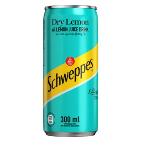 Schweppes Dry Lemon Flavour Soft Drink Can 300ml Superb Hyper