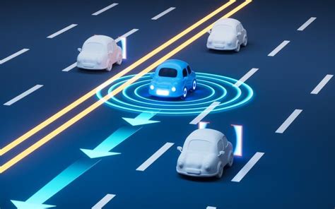 Premium Photo Autonomous Self Driving Car Moving Through Highway Autopilot And Sensing Systems