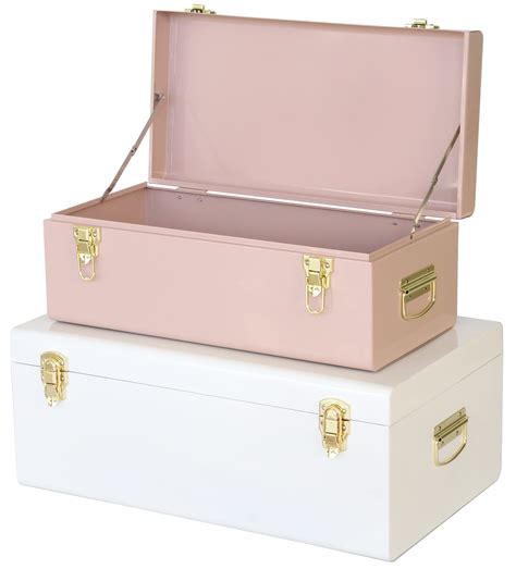 Decorative Storage Trunks And Boxes Geometric Wooden Box With Handles