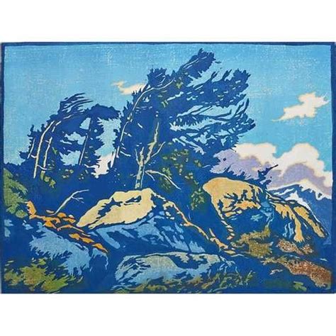William Rice Woodblock Printmaker Windy Summit Art Print William S