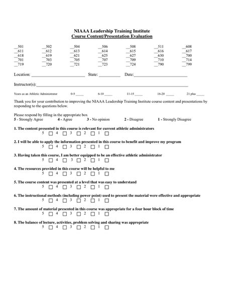 Course Evaluation Form Download Free Documents For PDF Word And Excel