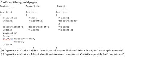 Solved Consider The Following Parallel Program Novice