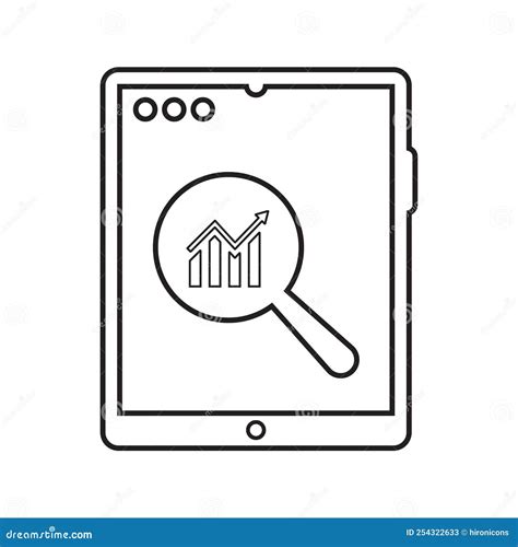 Diagram Ipad Analytics Outline Icon Line Art Vector Stock