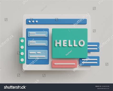 웹 Ui Ux 디자인 개념입니다 3d 스톡 일러스트 2228474149 Shutterstock