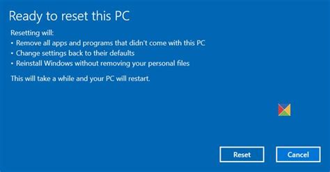 Resetting Windows Failed Naturerts