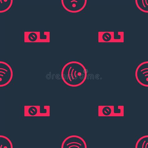 Set Please Do Not Disturb And Wi Fi Wireless On Seamless Pattern Vector Stock Vector