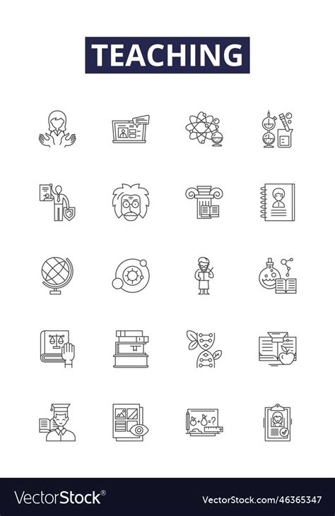 Teaching Line Icons And Signs Educating Royalty Free Vector