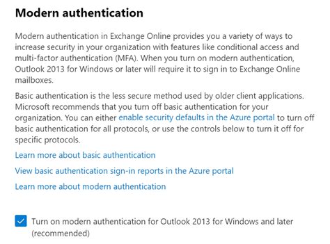 Enable Modern Authentication Office 365 Binish Vargheses It Blog