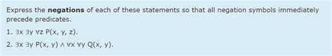 Solved Express The Negations Of Each Of These Statements So