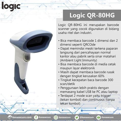 Jual Barcode Scanner QR Code Logic QR 80 HG Otomatis Scan Bisa Scan QR Shopee Indonesia