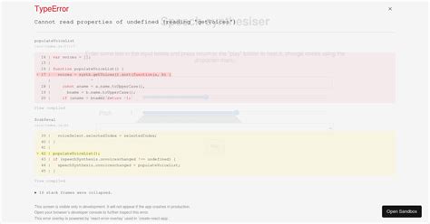 Speech Synthesiser Codesandbox