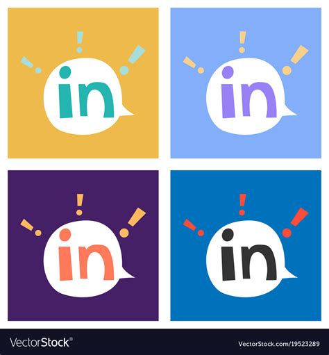Set Of Flat Linkedin Color Icon Glossy App Vector Image Set Of Flat Linkedin Color Icon Glossy App Vector Image