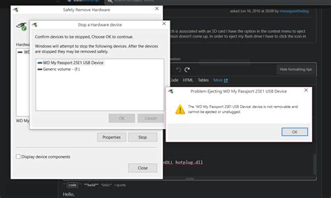 No Option To Eject External HARD DRIVE NOT USB Stick Super User