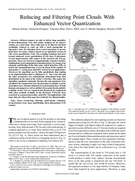 Pdf Reducing And Filtering Point Clouds With Enhanced Vector Quantization