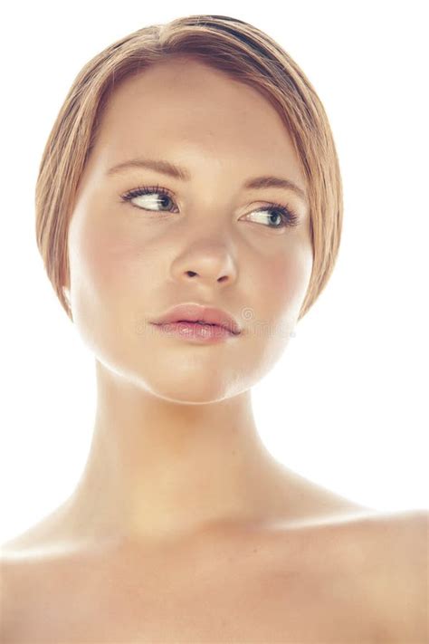 Young Sweet Ginger Woman Close Up Isolated On White Background Perfect