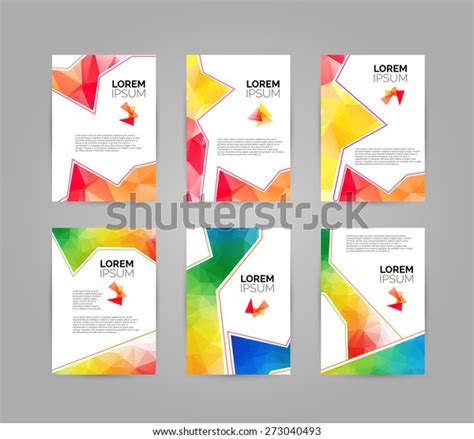 Set Trendy Geometric Triangular Design Style Stock Vector Royalty Free
