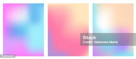 Y2k 홀로그램 그라데이션 세트 밝고 파스텔 메쉬 그라데이션 배경 소셜 미디어 템플릿 및 기타 그래픽 디자인을 위한 부드러운 흐릿한 분홍색 파란색 및 분홍색 질감 1980