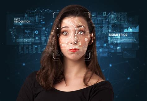 face detection and recognition stock image image of interface chip