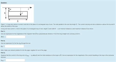 solved question figure 1 a long wire carries a current i