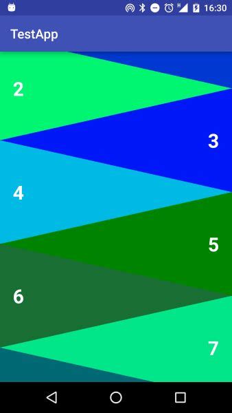 Android Listview With Triangular Shaped Items Stack Overflow