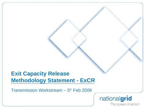 Ppt Exit Capacity Release Methodology Statement Excr Transmission Workstream 5 Th Feb 2009