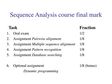 Ppt Course Sequence Analysis For Bioinformatics Masters Powerpoint