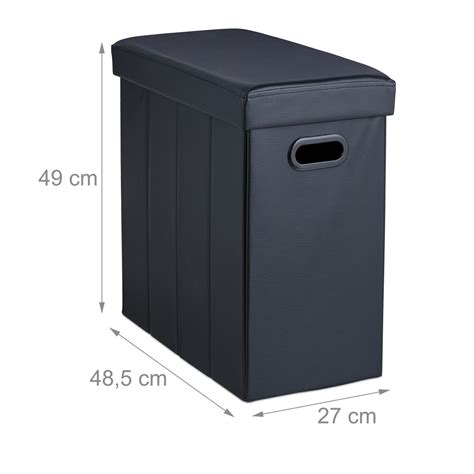 Табуретка с място за съхранение сгъваема 49 х 48 5 х 27 см черна Emag Bg