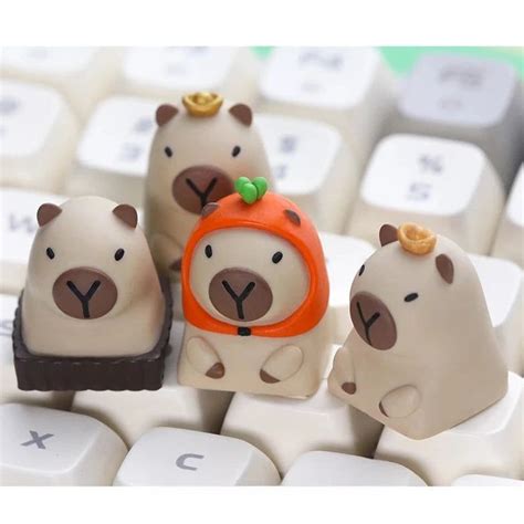 Capybara Keyboard Key Caps Capybara Toy Craft Kit Key Caps