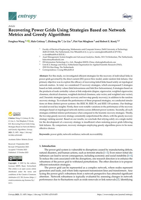Pdf Recovering Power Grids Using Strategies Based On Network Metrics And Greedy Algorithms