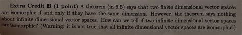 Solved Extra Credit B 1 Point A Theorem In 6 5 Says That